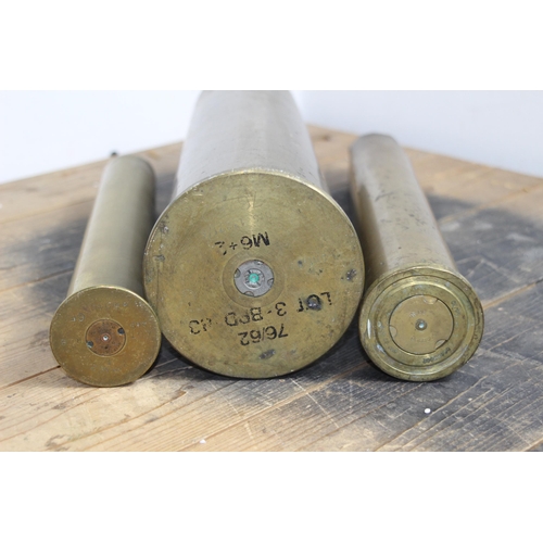 3 X BRASS SHELL CASES 37CM