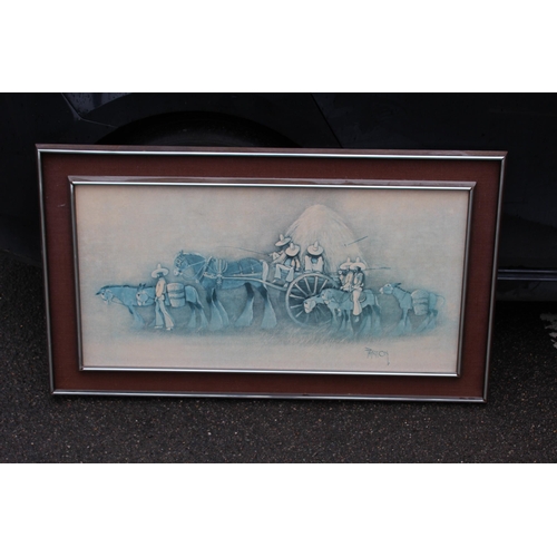 1970'S ATHENA PRINT BY COLIN PAYNTON THE HAYWAGON 109 X 61CM