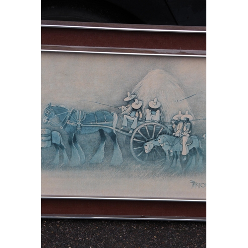 1970'S ATHENA PRINT BY COLIN PAYNTON THE HAYWAGON 109 X 61CM