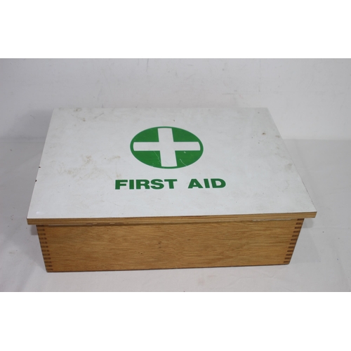 LARGE WALL 1ST AID BOX AND CONTENTS