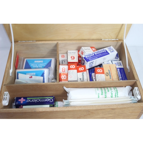 LARGE WALL 1ST AID BOX AND CONTENTS