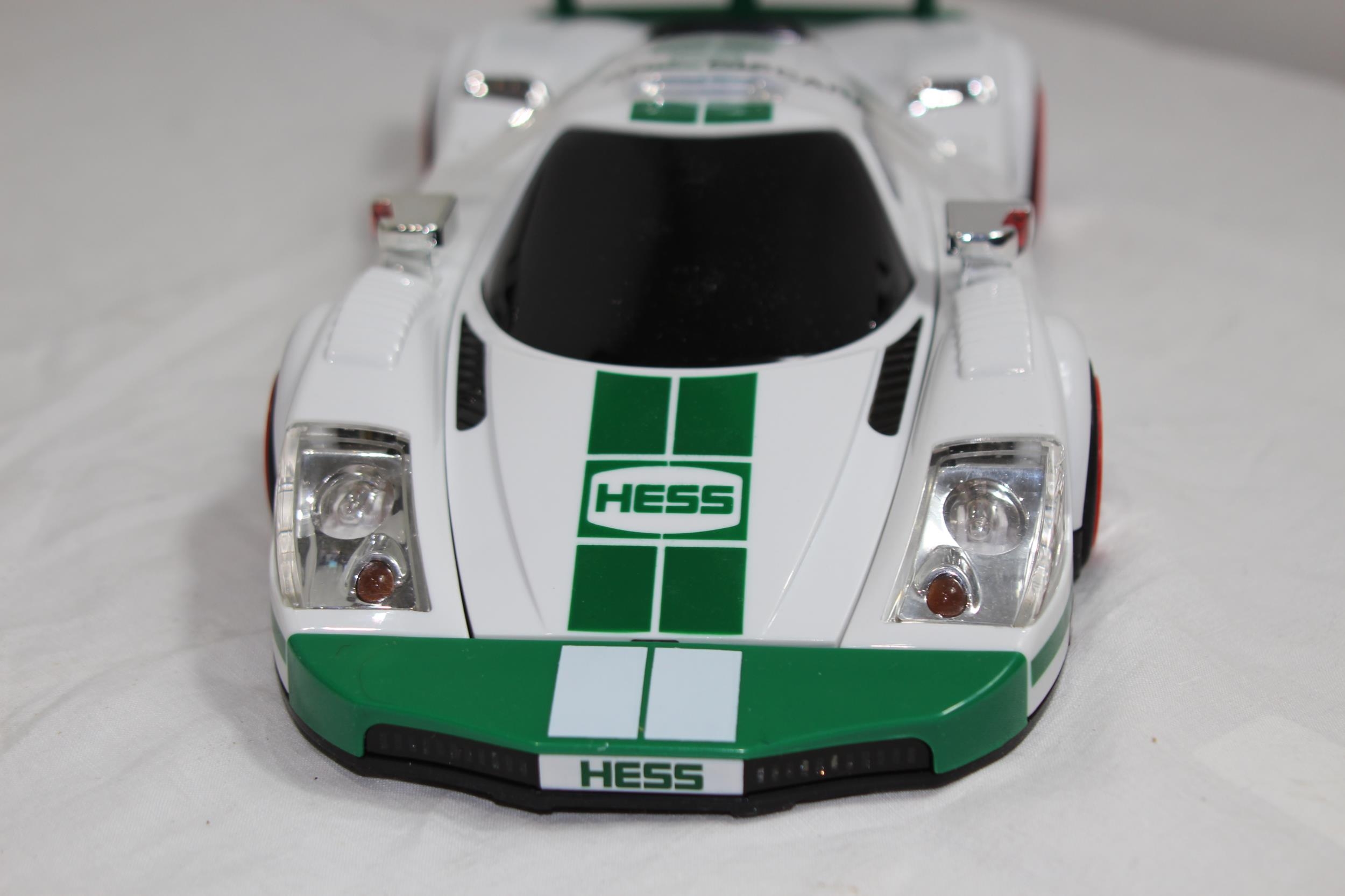 BOXED HESS TOY RACE CAR AND RACER 28 X 13CM