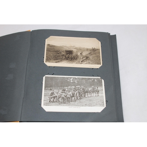 POSTCARD ALBUM WITH A LARGE QUANTITY OF MILITARY POSTCARDS AND PHOTO ...