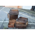 7x VINTAGE WOODEN CRATES 30 X 40CM