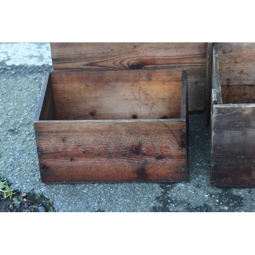 7x VINTAGE WOODEN CRATES 30 X 40CM