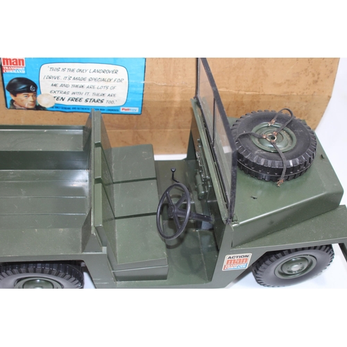 VINTAGE PALITOY ACTION MAN LAND ROVER IN BOX 54 X 29CM