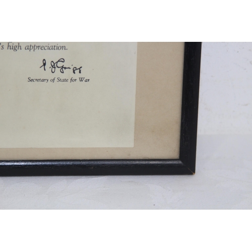 WW11 SIGNED LETTER FROM SECRETARY OF STATE FOR WAR P.J. GRIGG TO ...