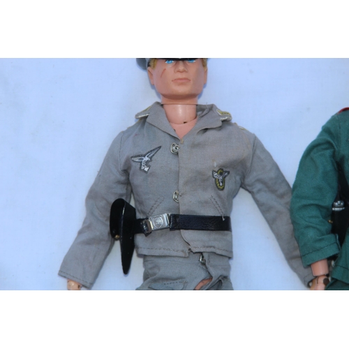 THREE VINTAGE ACTION MAN GERMAN OFFICERS FIGURES
