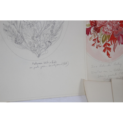 QUANTITY OF DRAWINGS, PAINTINGS, SKETCHES & EPHEMERA LOOSE AND IN TWO ...