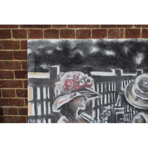 TWO CANVAS'S 122 X 122CM