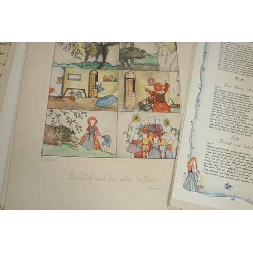 VINTAGE DEUTSCHE MARCHEN BOOK OF 24 COLOUR PLATES OF ILLUSTRATIONS