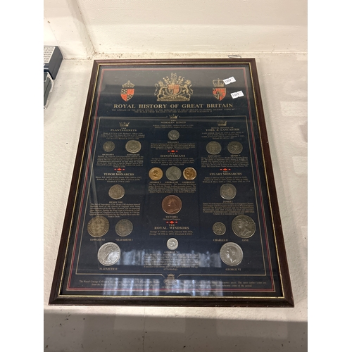 Royal History of Great Britain Framed Coin Collection 17x12 Inches