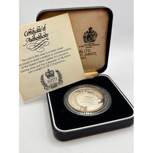 Spink & Son Boxed Silver Proof Coin , Republic Of Seychelles 1977.