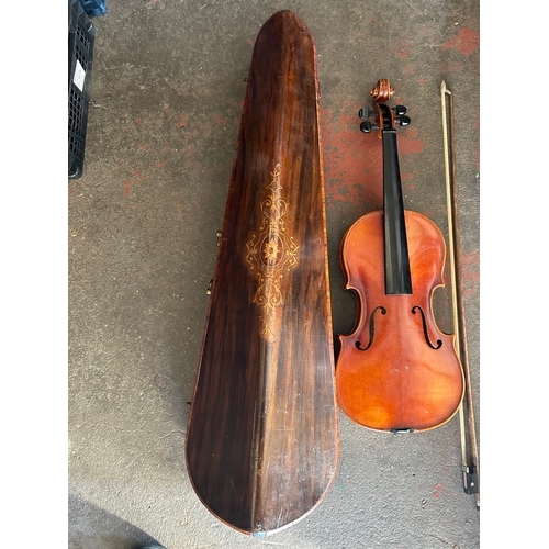 Stunning Cased Violin Missing Strings