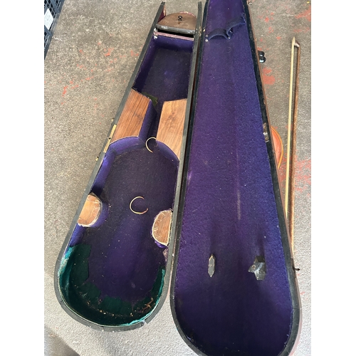 Stunning Cased Violin Missing Strings