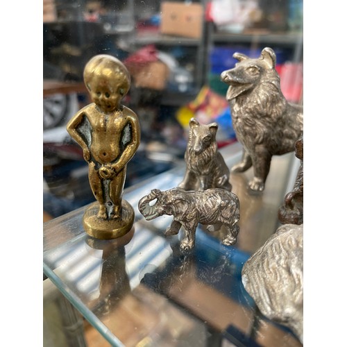 Variety Of Miniature Metal Figures Mostly Animals.