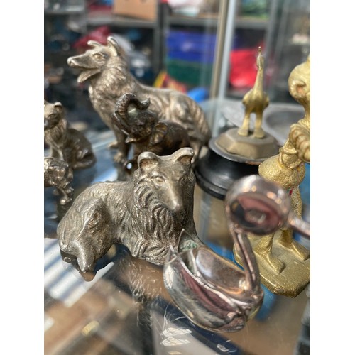 Variety Of Miniature Metal Figures Mostly Animals.