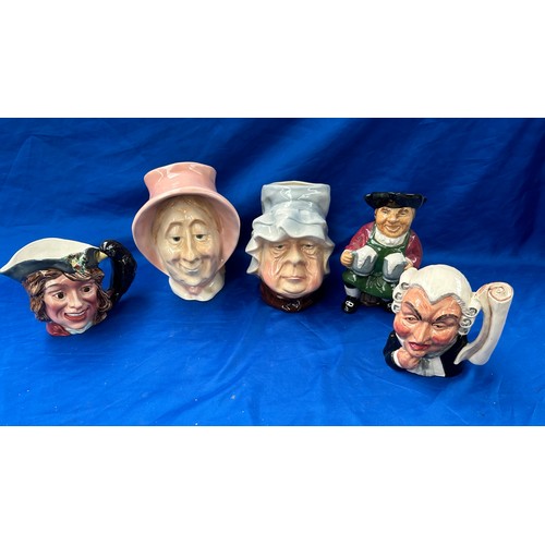 Tray Of Toby Jugs Including Charles Dickens.