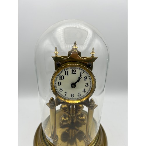 Stunning Glass Dome Clock Standing 12”. Working When Checked.