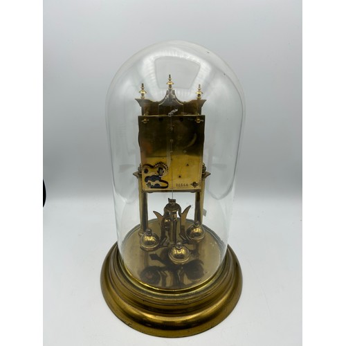 Stunning Glass Dome Clock Standing 12”. Working When Checked.