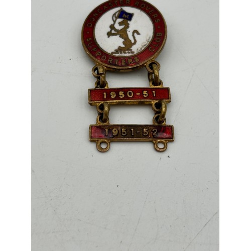 Doncaster Rovers Brass And Enamel Supporters Badge 1950's.