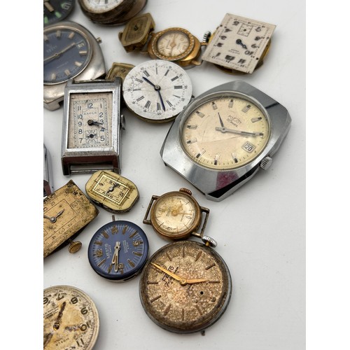 Selection Of Vintage Watch Heads And Movements.
