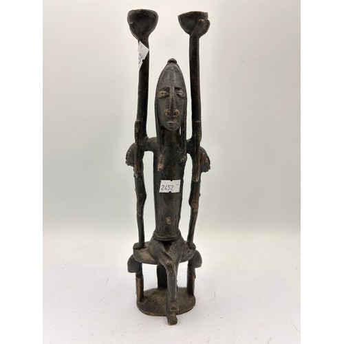 Antique African Bronze Tribal Figure , Possibly Cameroon. Standing 11".