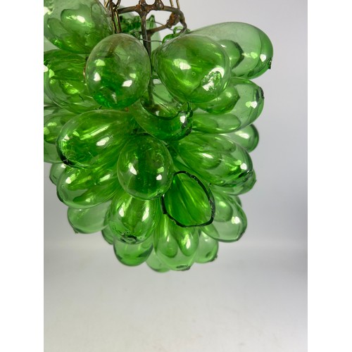 Vintage Handmade Green Glass Light , Some Damage.