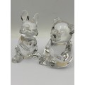 Bohemia Lead Crystal Rabbit And Bear 4"