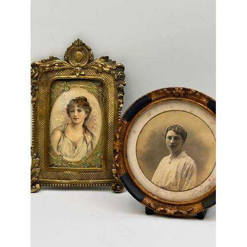 Pair Of lovely Little French Miniatures, One Bronze ? Largest 5".