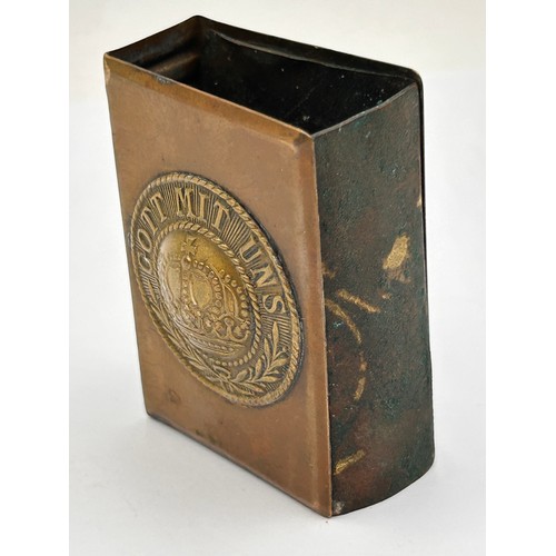 German WW1 Matchbox Holder In Brass.