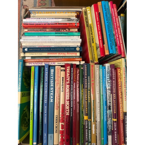 Two Large Trays Of Rail And Steam Related Books.