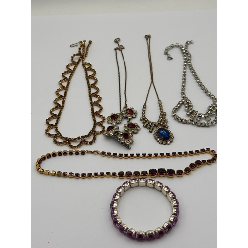 A Collection of Six Pieces of Vintage Unsigned Costume Jewellery, circa ...