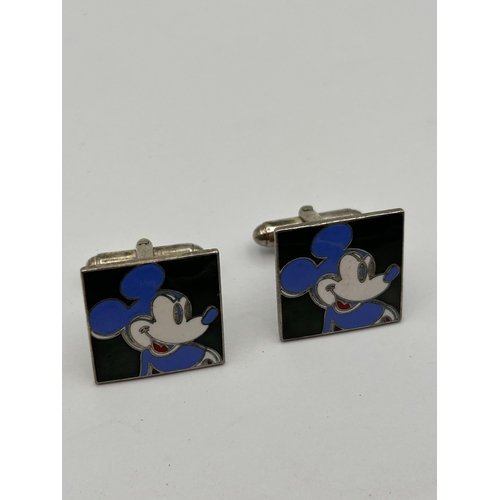 A Pair of Disney Mickey Mouse Enamel Cufflinks