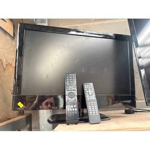 A 23-inch LED Flat-Screen Television with Two Remote Controls