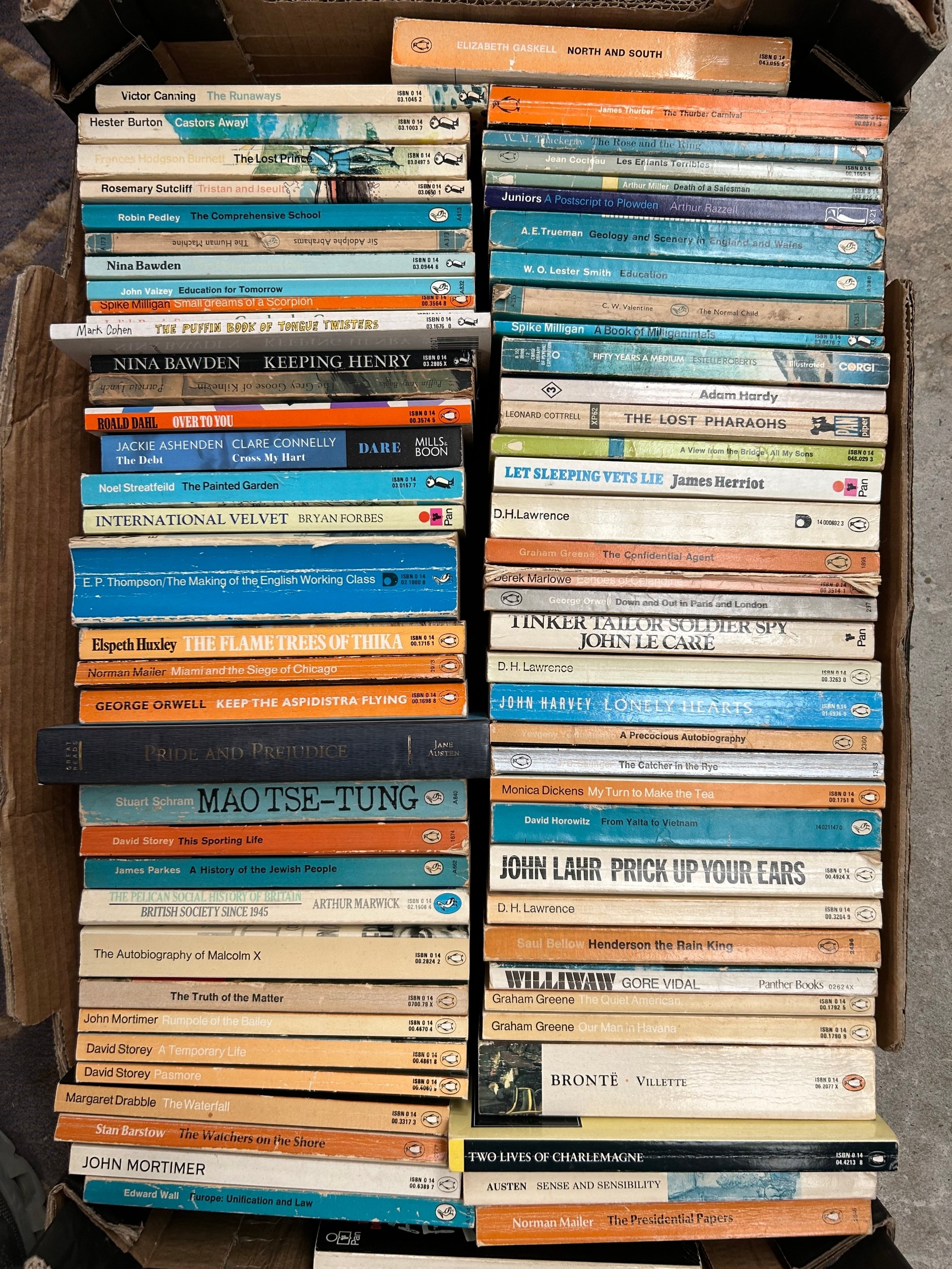 A Large Collection of Vintage Paperback Books, predominantly Penguin