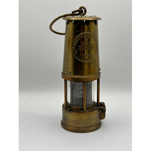 A Brass The Protector Lamp & Lighting Co. Ltd. Type 6 Miner's Safety ...