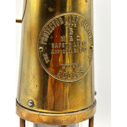 A Brass The Protector Lamp & Lighting Co. Ltd. Type 6 Miner's Safety ...