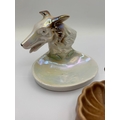 A Wade Squirrel Trinket Dish and a Ceramic Borzoi/Greyhound Head Dish