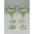 A Set of Four Blefeld BFC12 Pale Green Twisted Stem Coupe Glasses