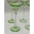 A Set of Four Blefeld BFC12 Pale Green Twisted Stem Coupe Glasses