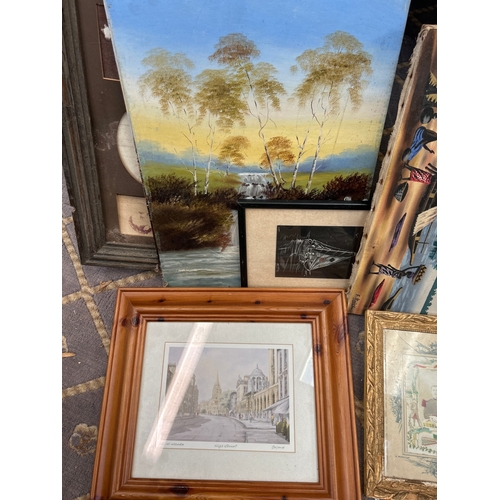 A Collection of Eight Assorted Artworks, Prints, and Frames