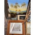 A Collection of Eight Assorted Artworks, Prints, and Frames