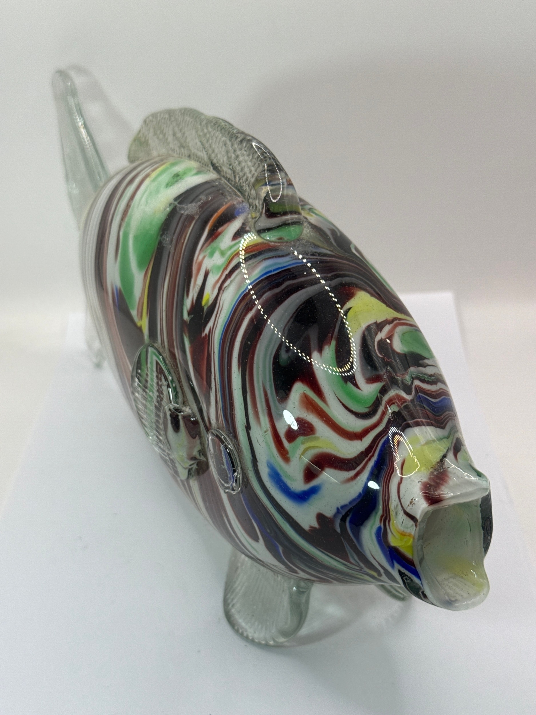 A Mid-Century Murano Art Glass Fish Sculpture, 13" Long
