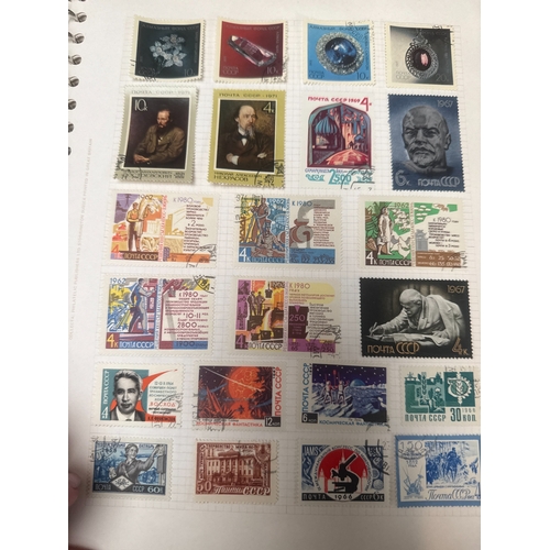 Three Red Vinyl Stamp Albums Containing a Collection of International ...