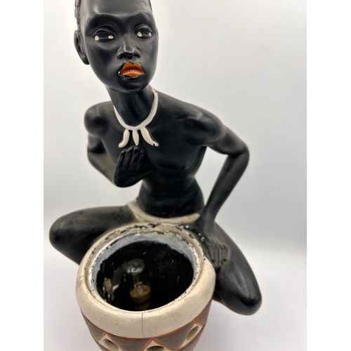 A Diomede Nieri Mid-Century Chalkware Figural Lamp Base