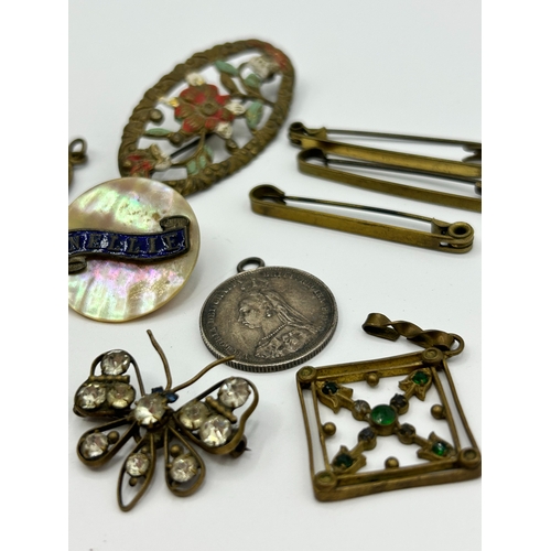 A Collection of Antique and Vintage Costume Jewelry and Lingerie Pins