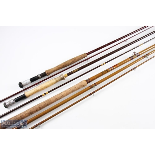 Milbro Made in Scotland glass Salmon Rod, 12ft 3pc, 29" handle with ...