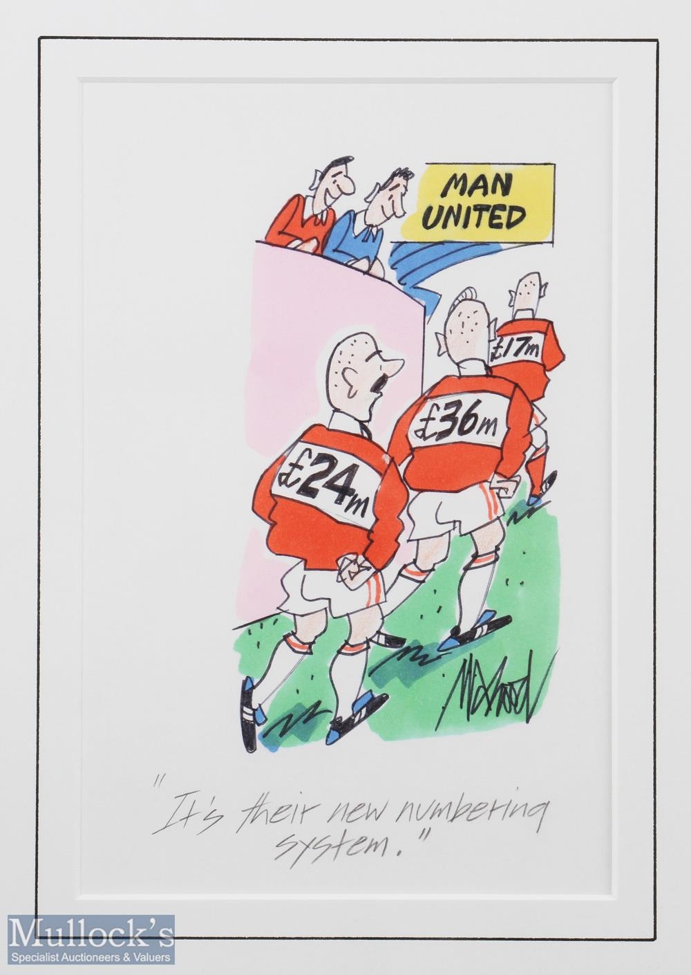 Manchester United - Kenneth Mahood (1930-2020) Signed Original Artwork ...