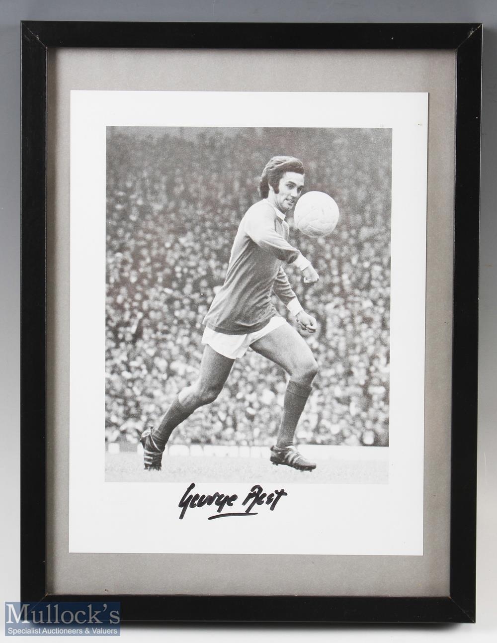George Best Signed Manchester United Print black and white embossed ...